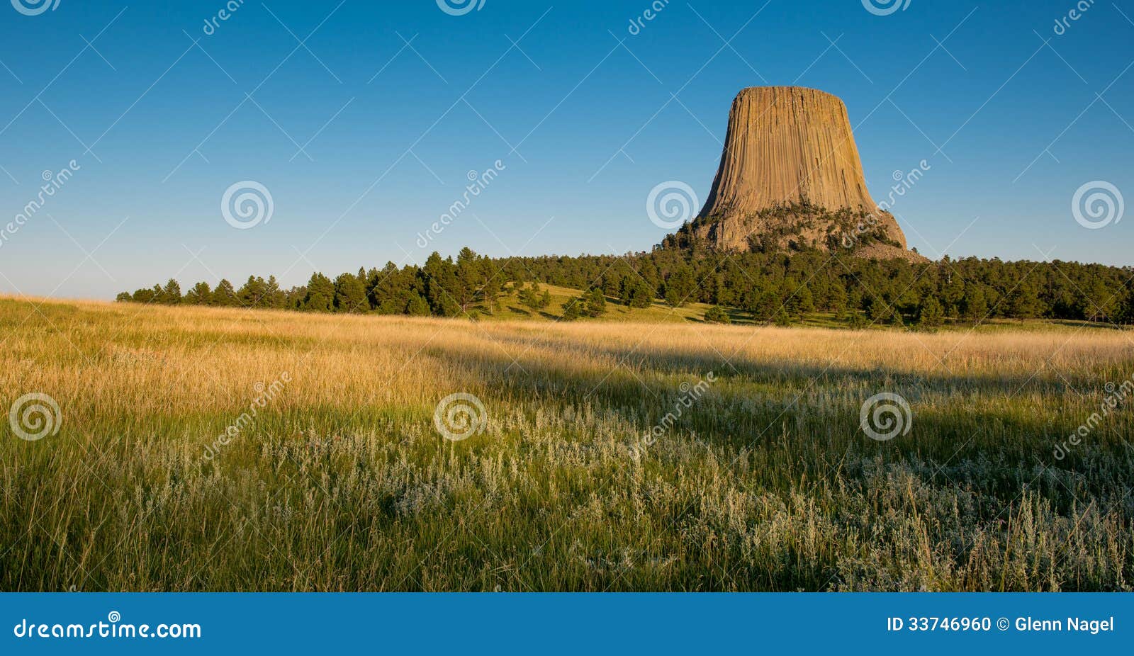 Devils Tower panoramic stock photo. Image of rock, brown - 33746960