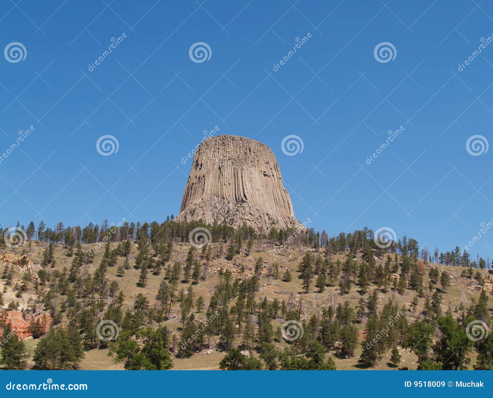 Devils Tower Rock Formation Stock Image - Image of igneous, scenery ...