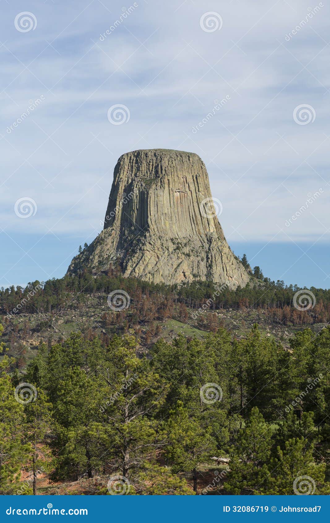 Devils Tower stock image. Image of rock, sedimentary - 32086719