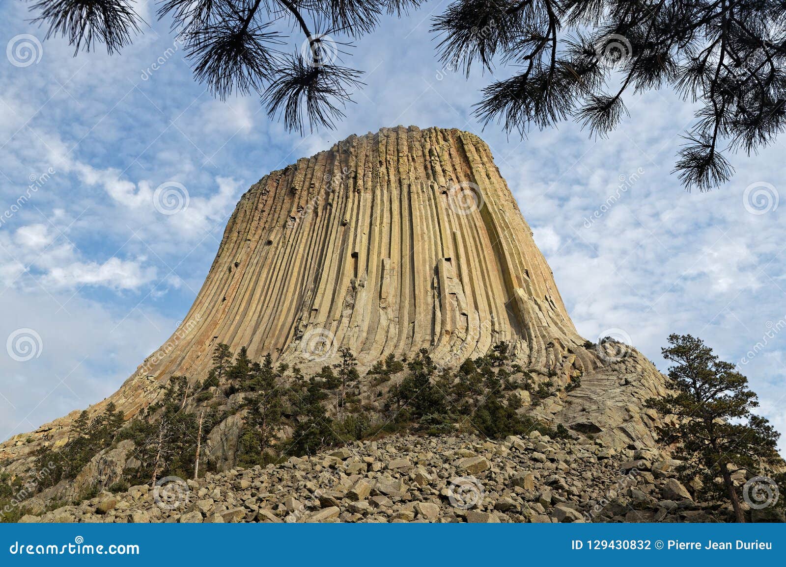 Devils Tower Summit through the Leaves Stock Photo - Image of summit ...