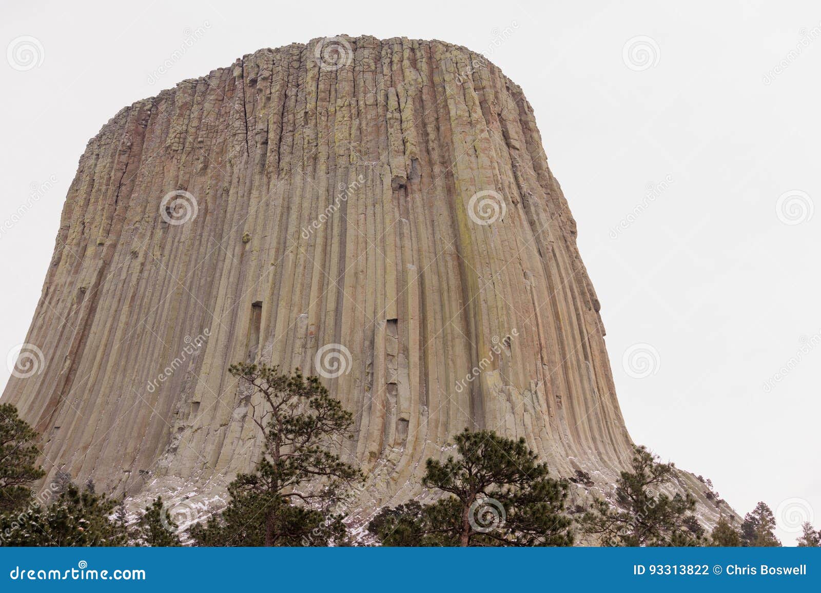 Devils Tower Wyoming Winter Snow Rock Butte Stock Photo - Image of ...