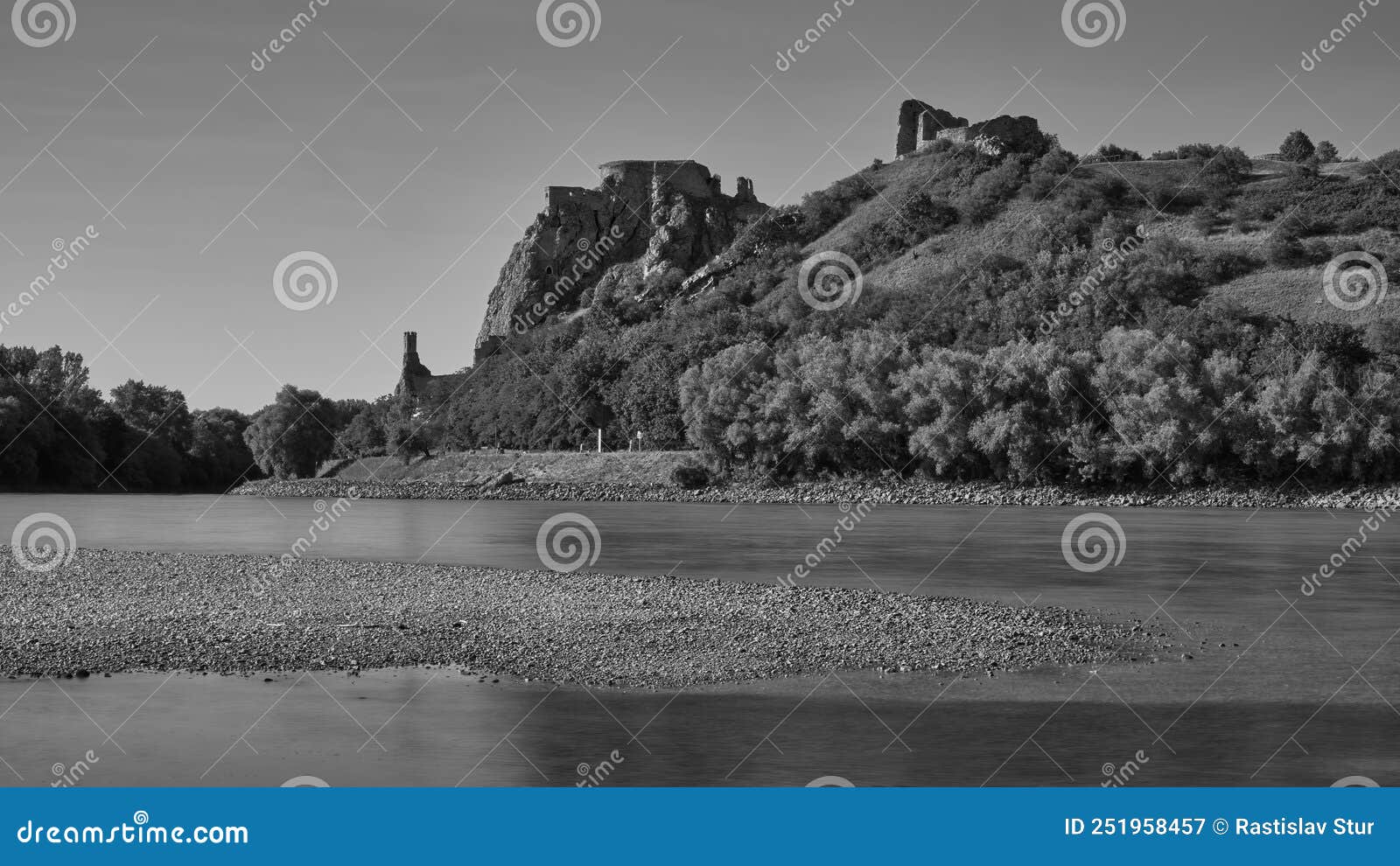 Devin Castle Ruins and Danube River Stock Image - Image of coast ...
