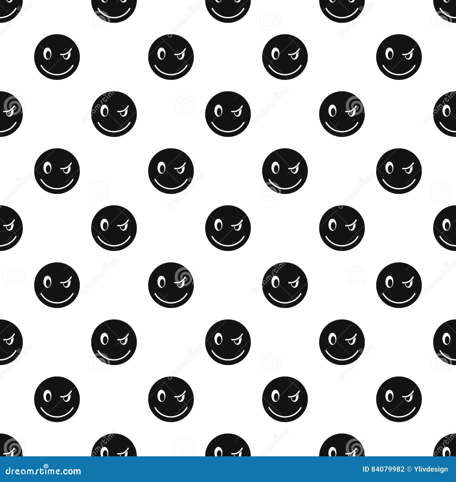 Devious Smiley Pattern, Simple Style Stock Vector - Illustration of ...