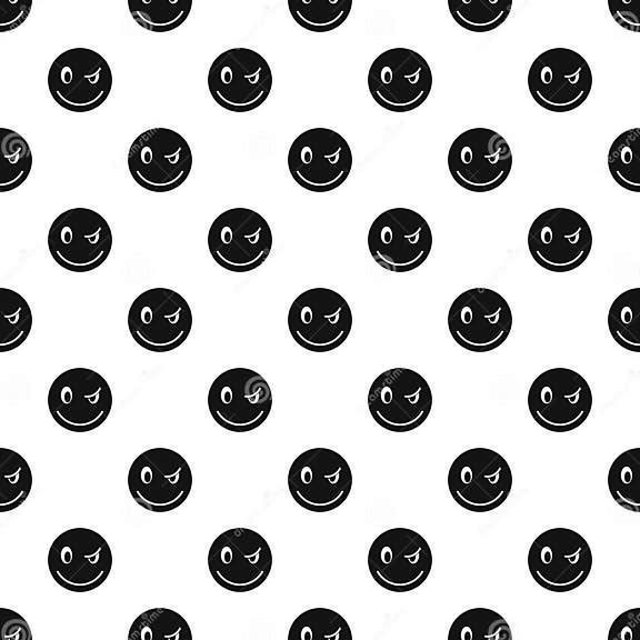 Devious Smiley Pattern, Simple Style Stock Vector - Illustration of ...
