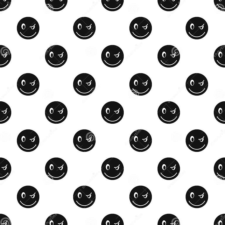 Devious Smiley Pattern, Simple Style Stock Vector - Illustration of ...