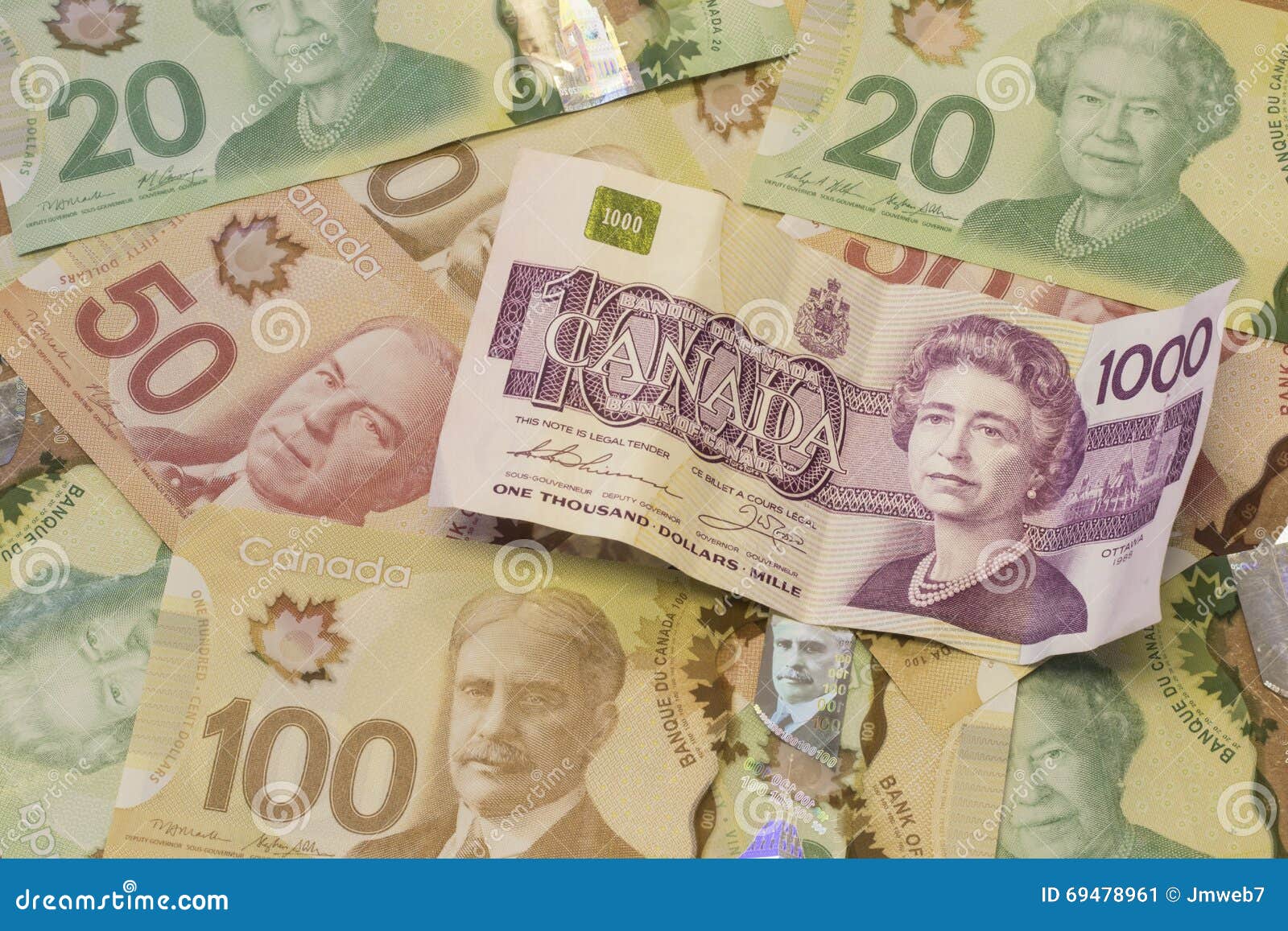 Devise/factures Du Dollar Canadien Photo éditorial - Image du mille ...