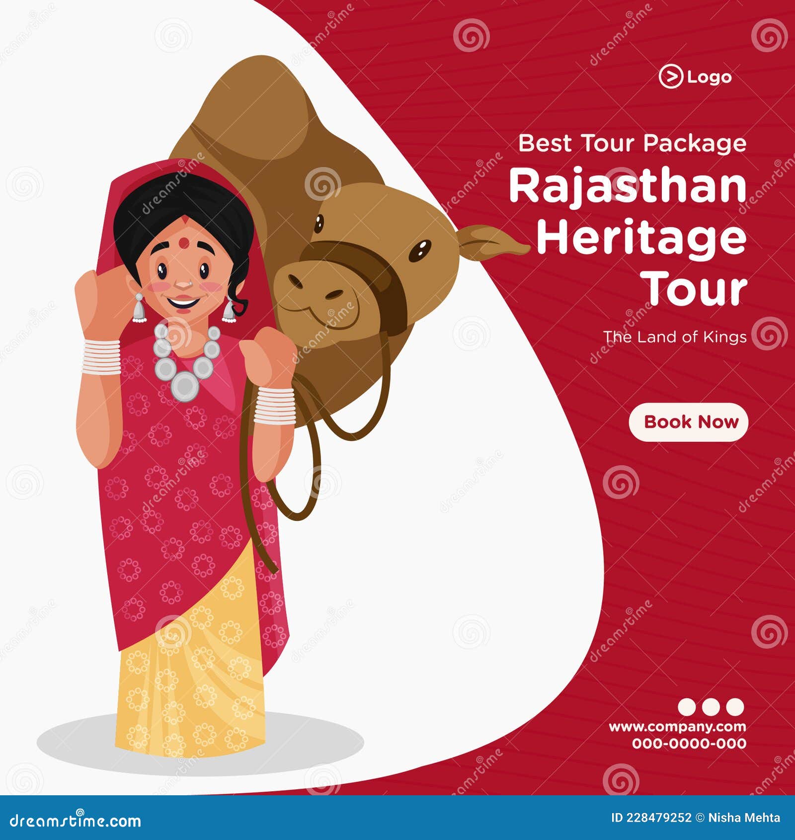 Rajasthan Tour Package Banner Design Stock Vector - Illustration of ...