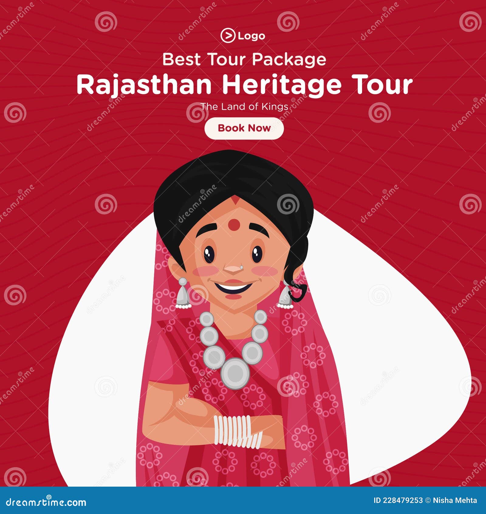 Rajasthan Tour Package Banner Design Stock Vector - Illustration of ...