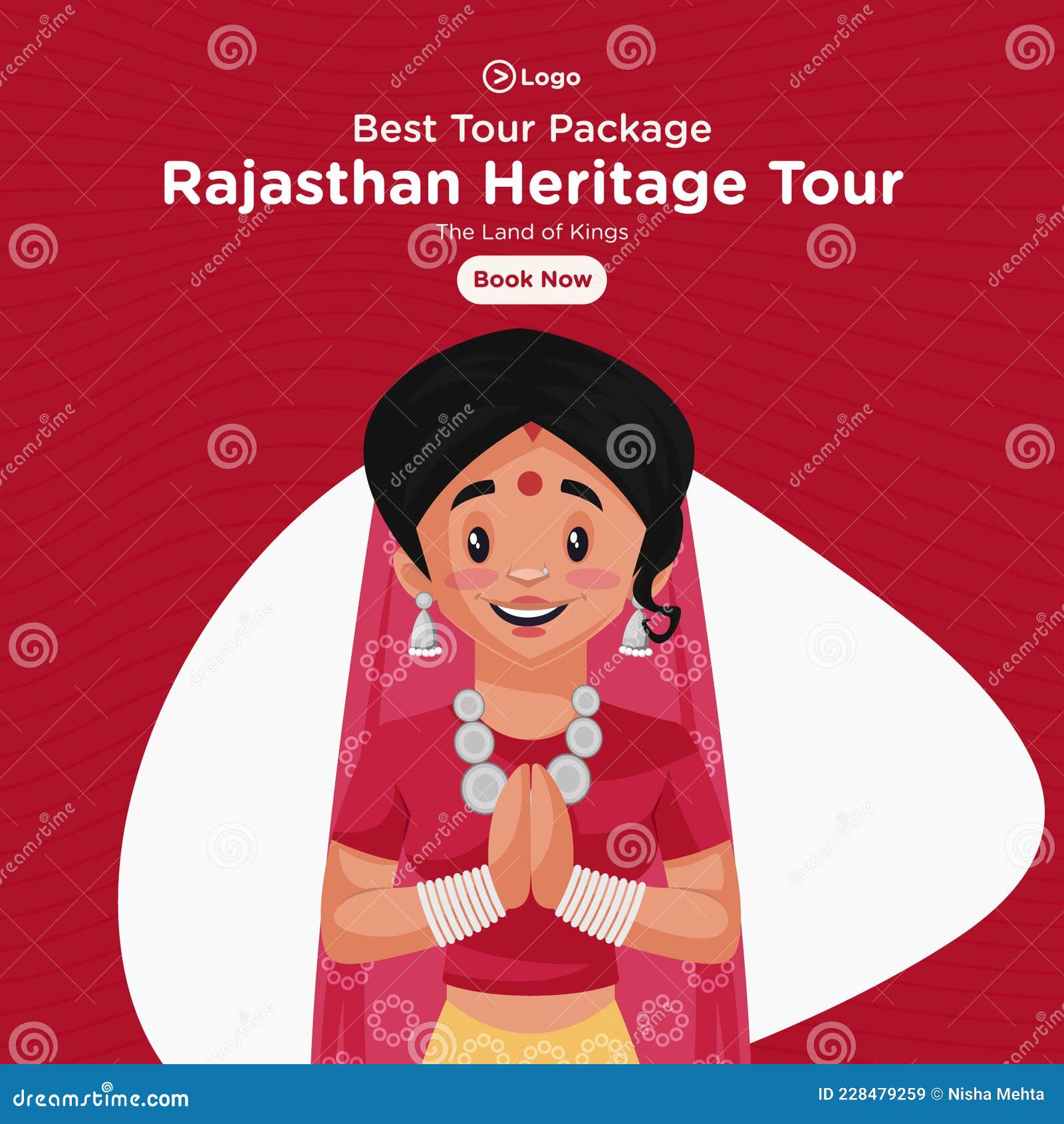 Rajasthan Tour Package Banner Design Stock Vector - Illustration of ...