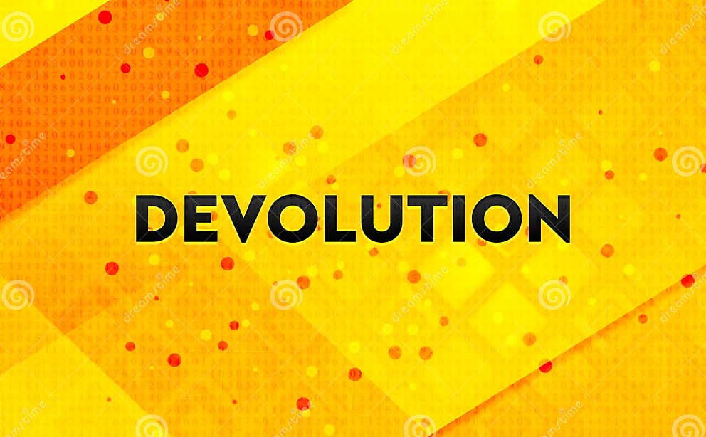 Devolution Abstract Digital Banner Yellow Background Stock Illustration ...