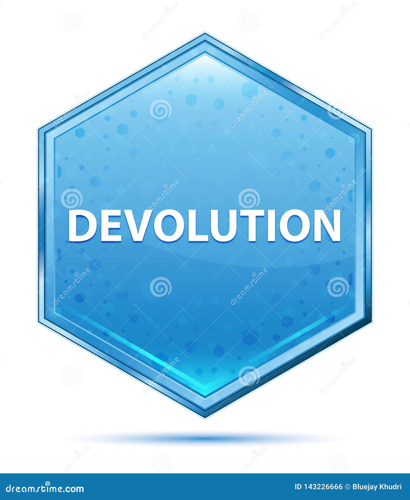 Devolution Crystal Blue Hexagon Button Stock Illustration ...