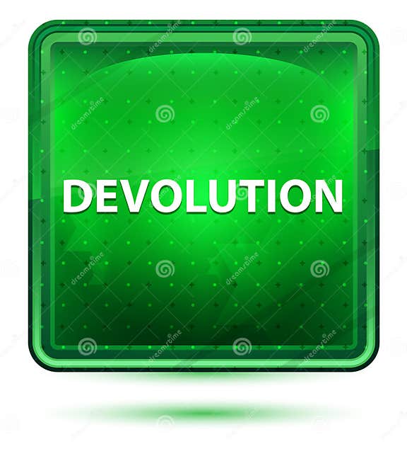 Devolution Neon Light Green Square Button Stock Illustration ...