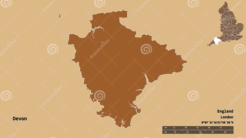 Devon, Administrative County of England, Zoomed. Pattern Stock ...