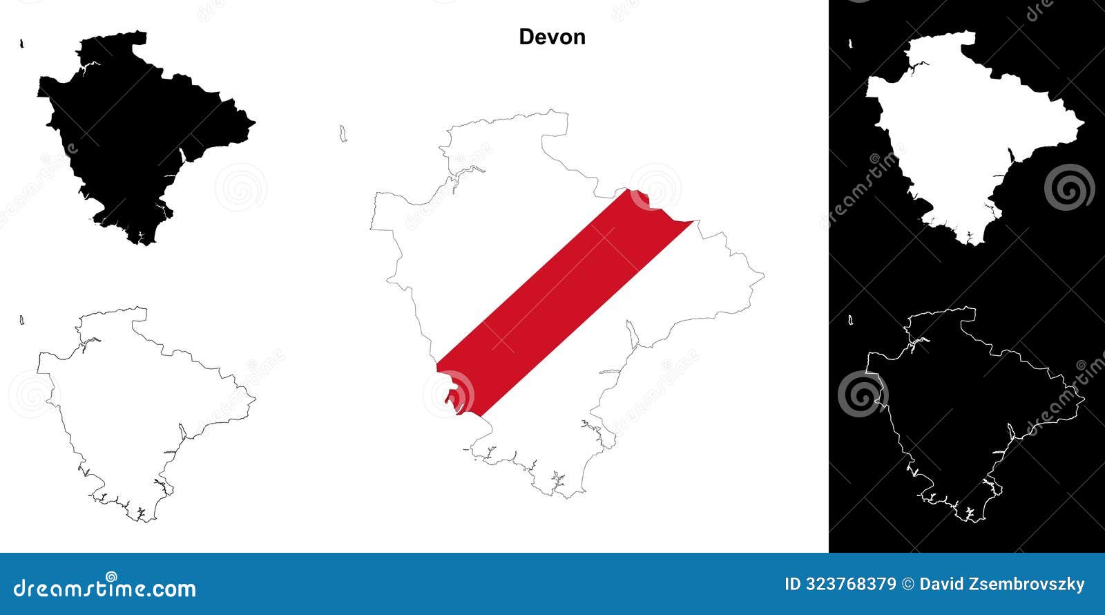 Devon outline map stock vector. Illustration of cartography - 323768379
