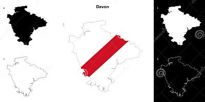 Devon outline map stock vector. Illustration of cartography - 323768379
