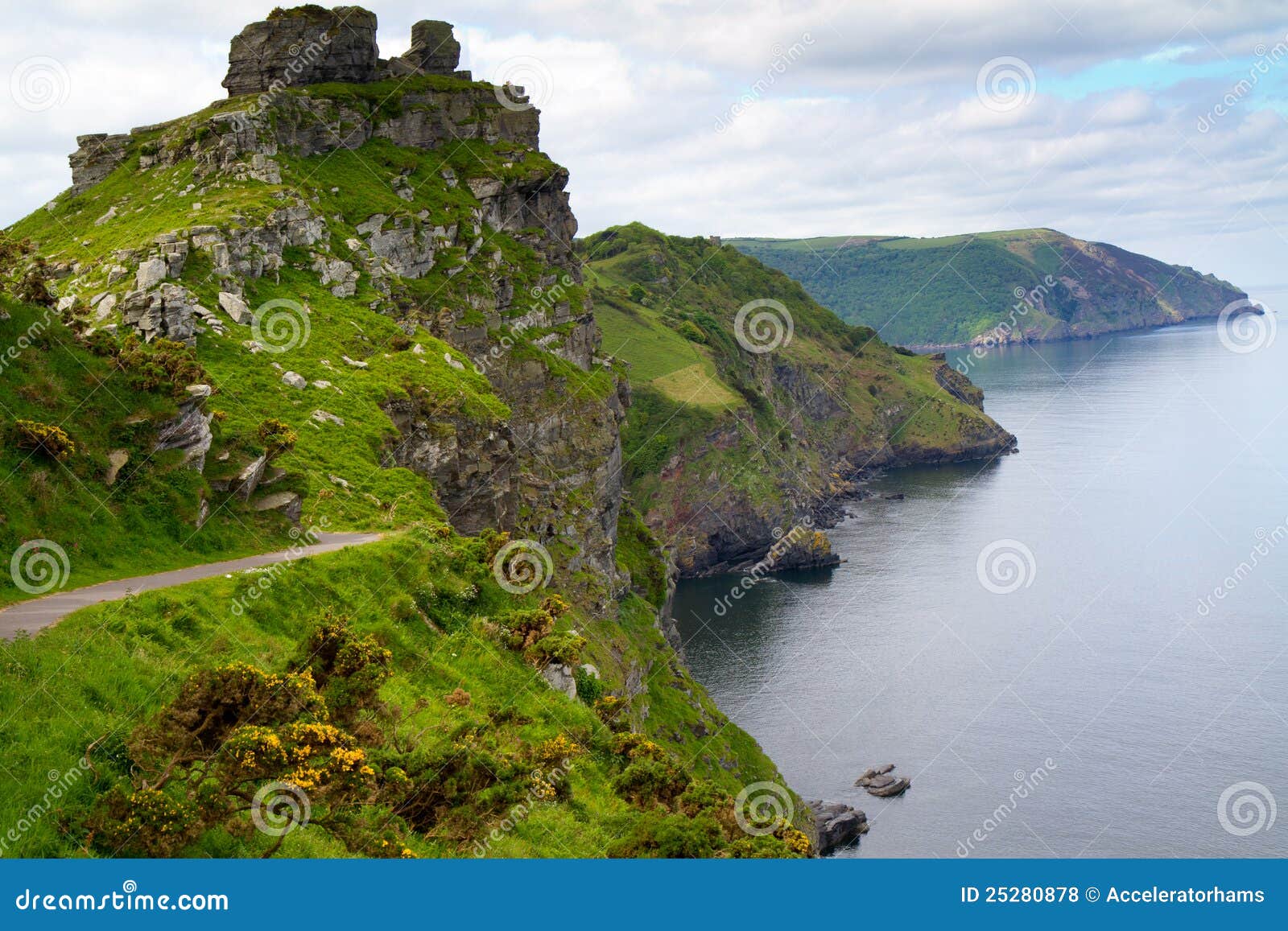 The Devon Coastline in the Valley of Rocks Lynton Stock Photo - Image ...