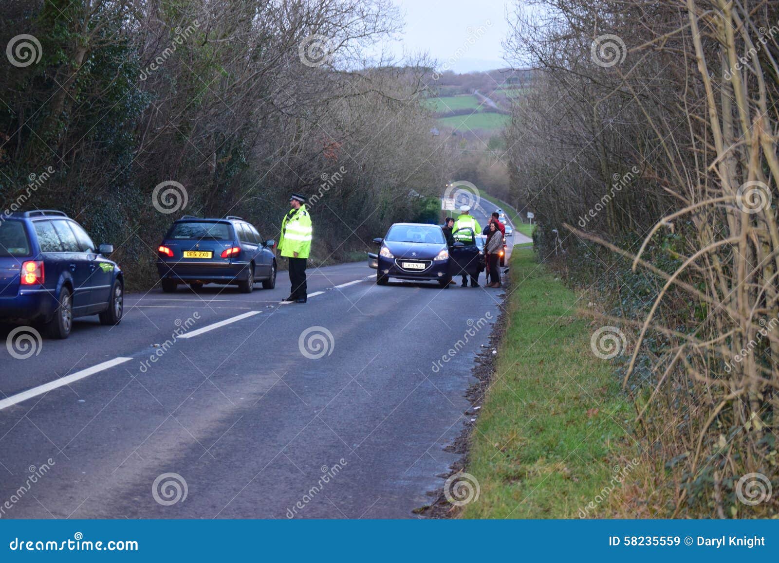 Devon and Cornwall Police Deal with RTC Editorial Stock Image - Image ...