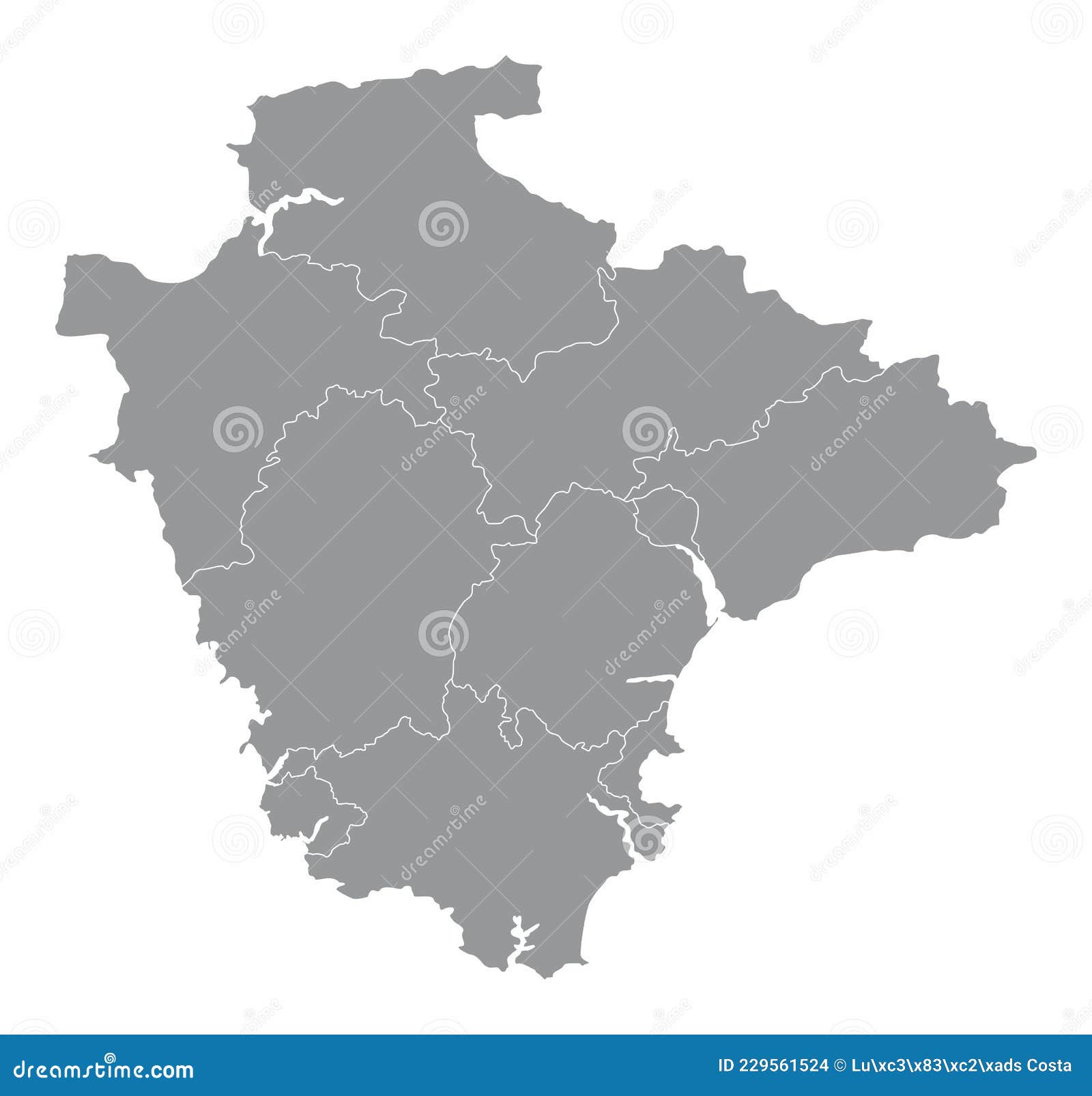 Devon County Administrative Map Stock Vector - Illustration of district ...