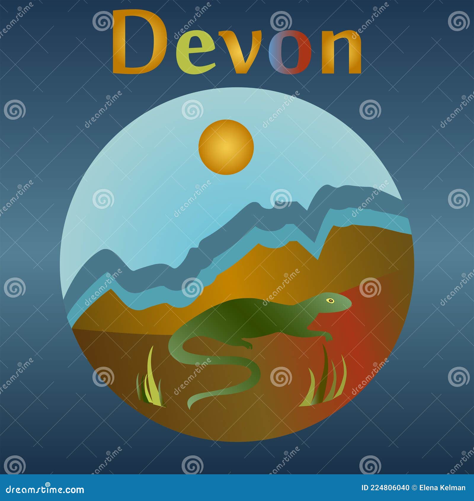 Devonian Eon in the History of the Earth. Stock Vector - Illustration ...