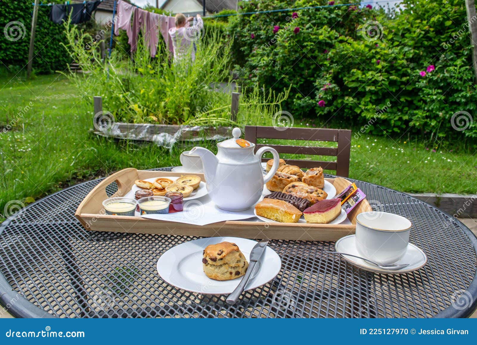 DEVON, ENGLAND- 25 June 2021: Afternoon Tea Selection in Devon ...