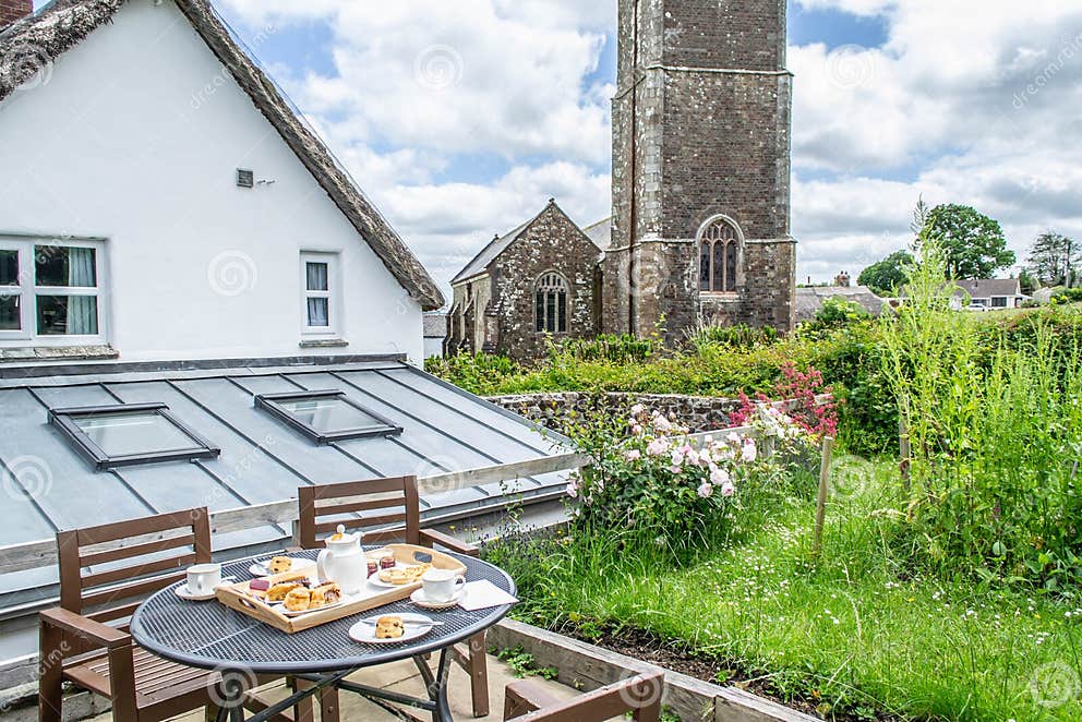 DEVON, ENGLAND- 25 June 2021: Afternoon Tea Selection in Devon ...