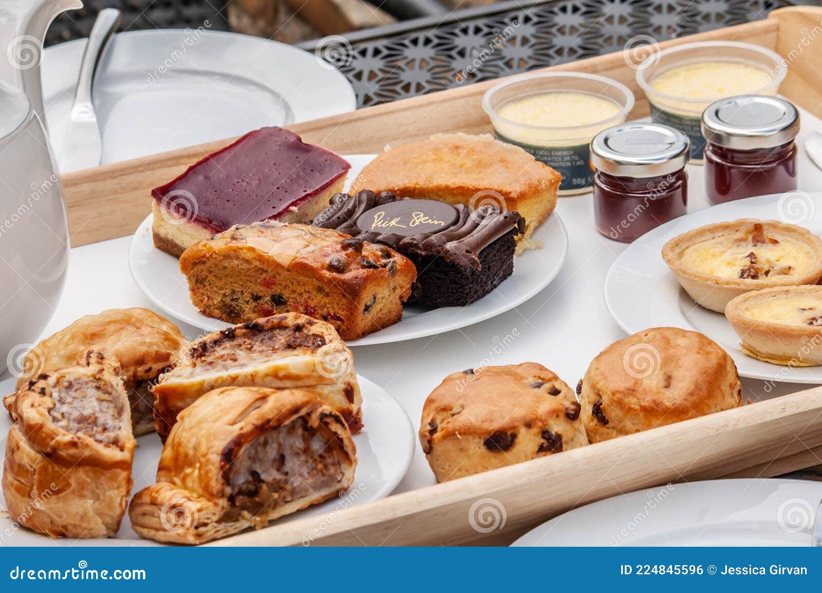 DEVON, ENGLAND- 25 June 2021: Rick Stein Afternoon Tea Selection in ...