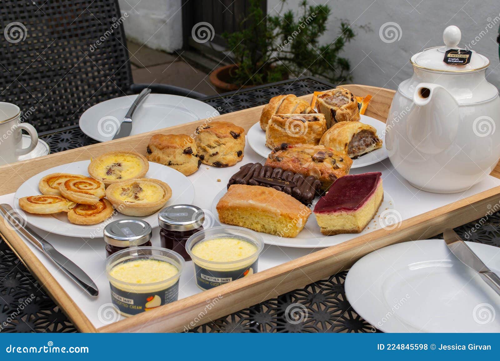 DEVON, ENGLAND- 25 June 2021: Rick Stein Afternoon Tea Selection in ...