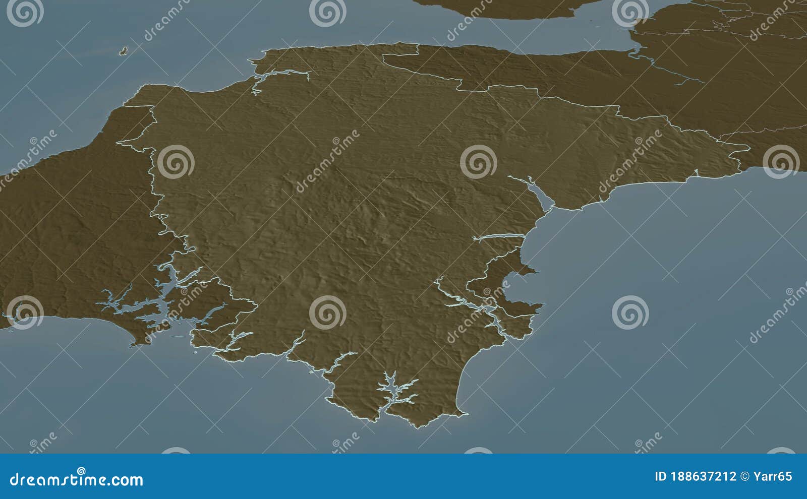 Devon, England - Outlined. Administrative Stock Illustration ...