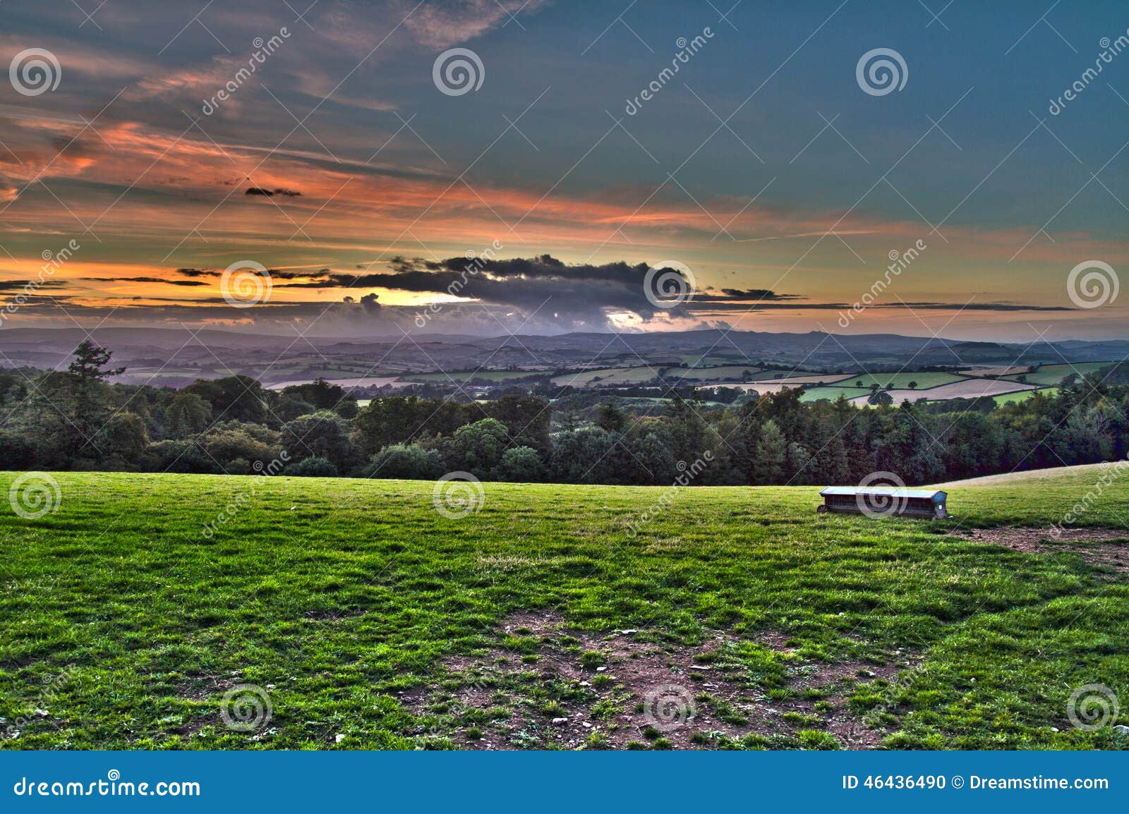 A Devon Farming Scene stock photo. Image of hills, fields - 46436490