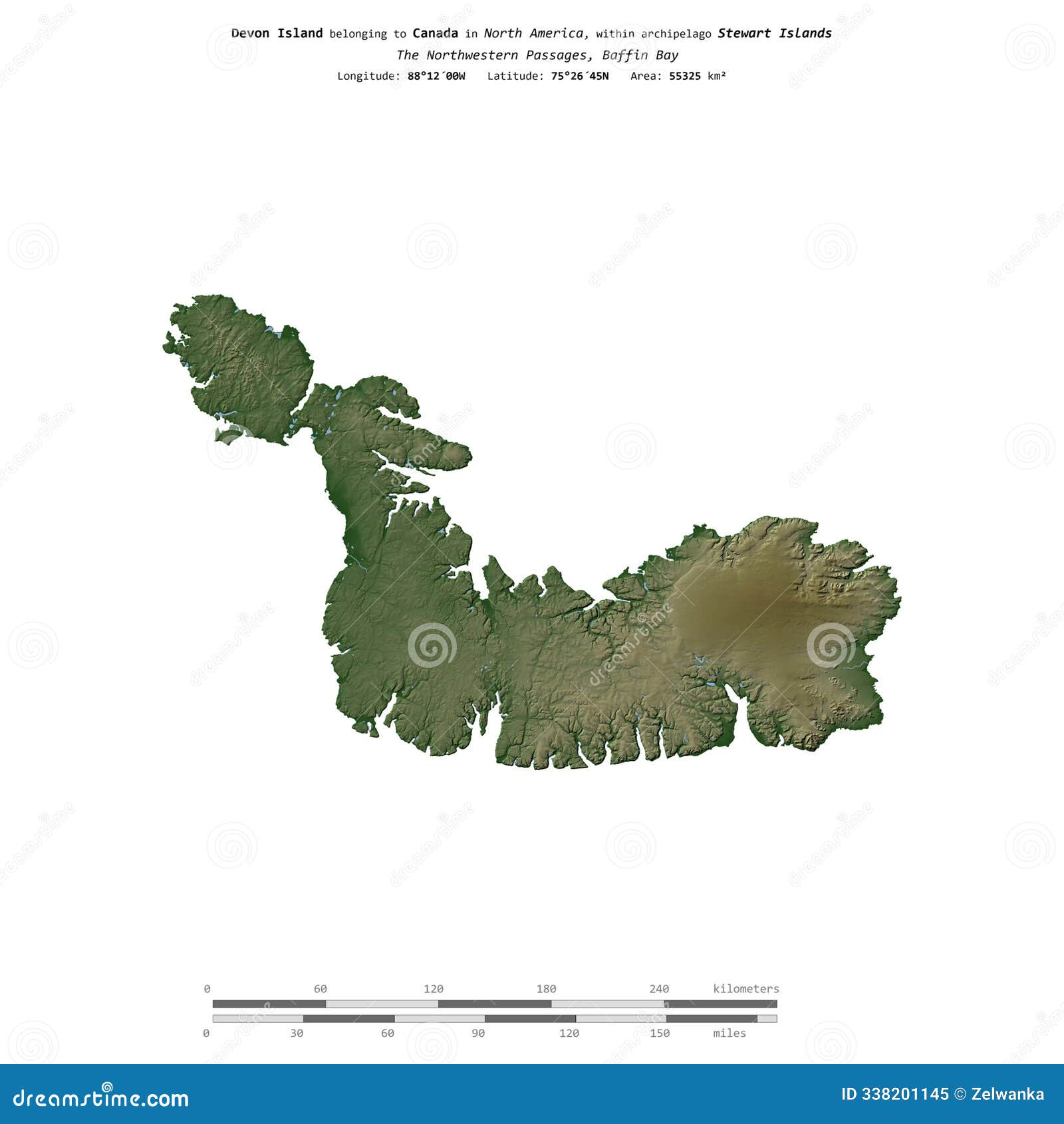 Devon Island. Canada. Shape on White. Physical Stock Illustration ...