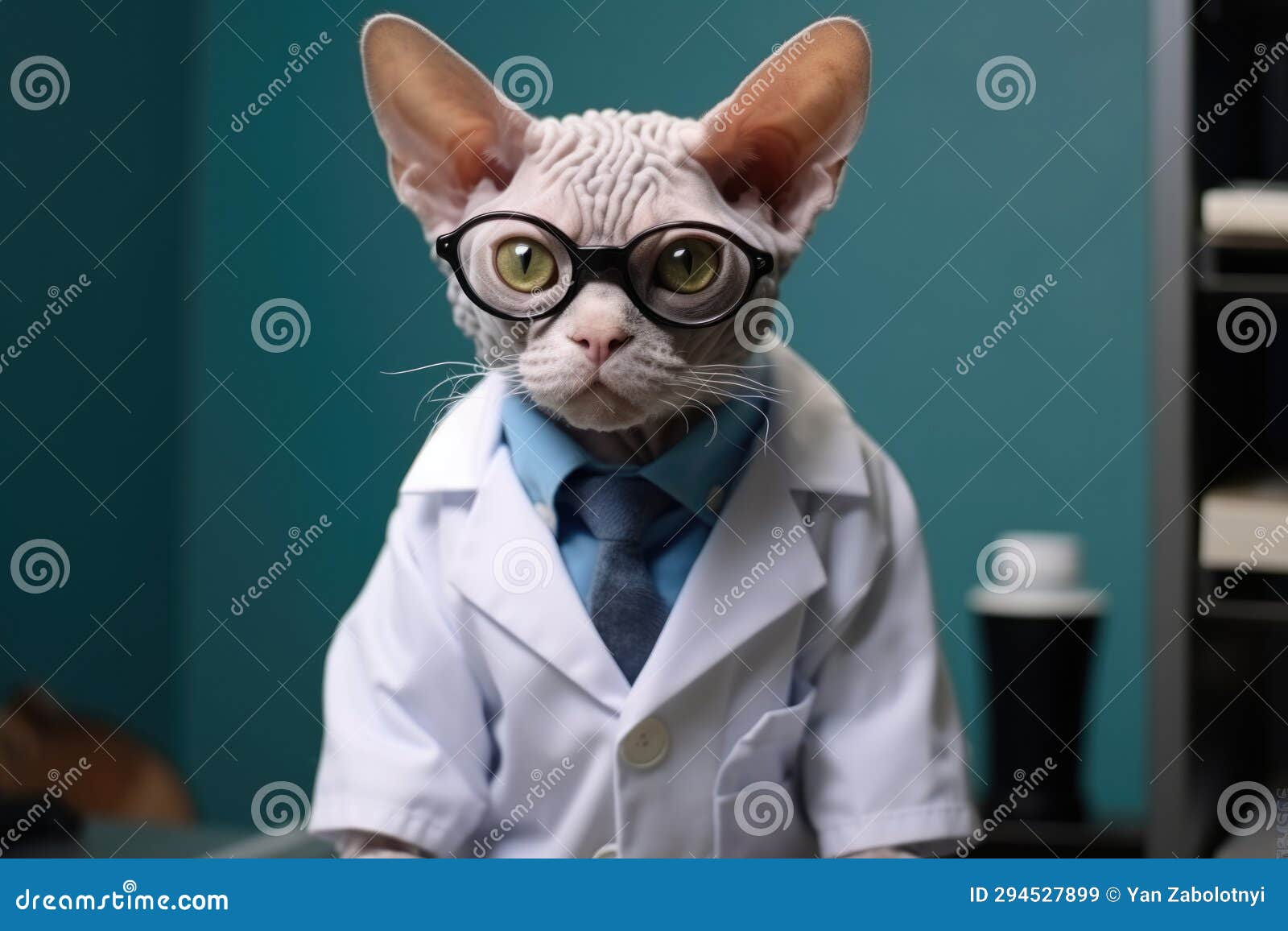 Devon Rex Cat Dressed As A Rapper On Mint Color Background Stock ...
