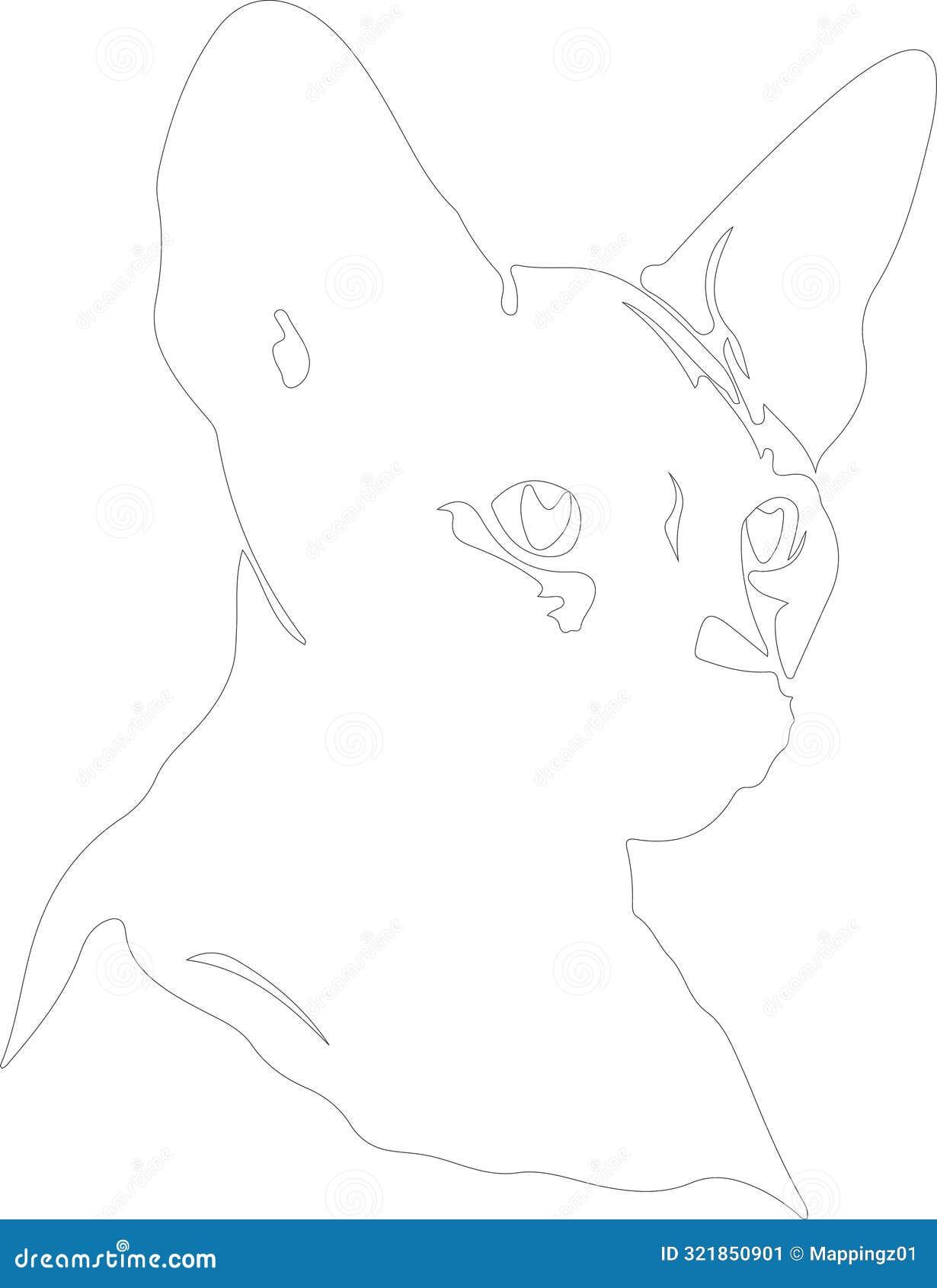Devon Rex Cat Outline Outline Silhouette Generative Ai Stock Vector ...