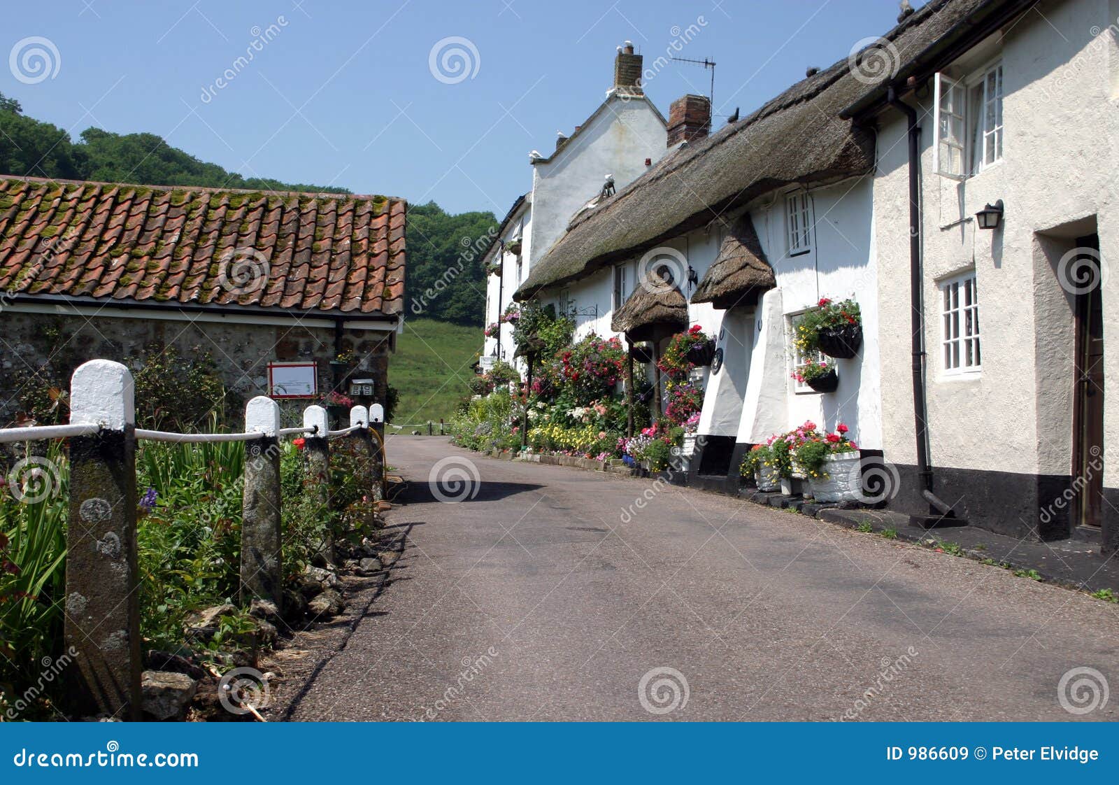 Devon village stock image. Image of whitewashed, cottage - 986609