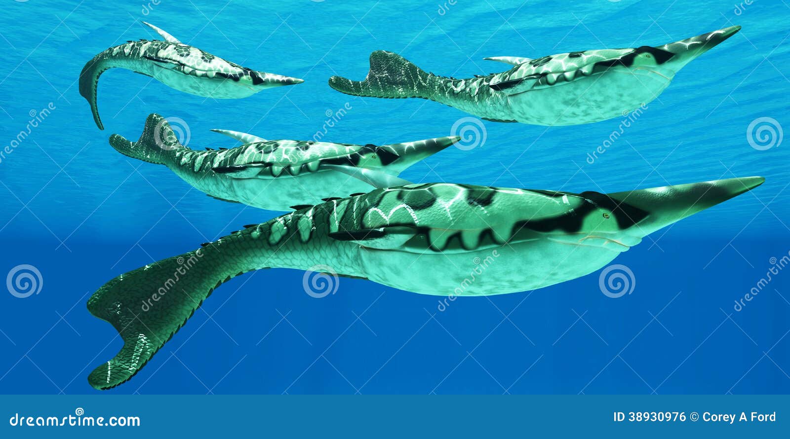 Devonian Pteraspis Fish Group Stock Illustration - Illustration of ...