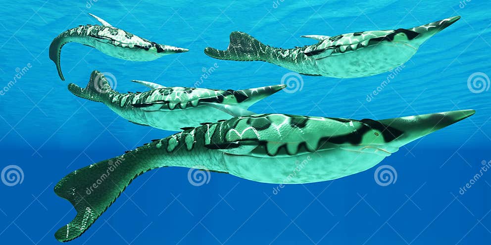 Devonian Pteraspis Fish Group Stock Illustration - Illustration of ...