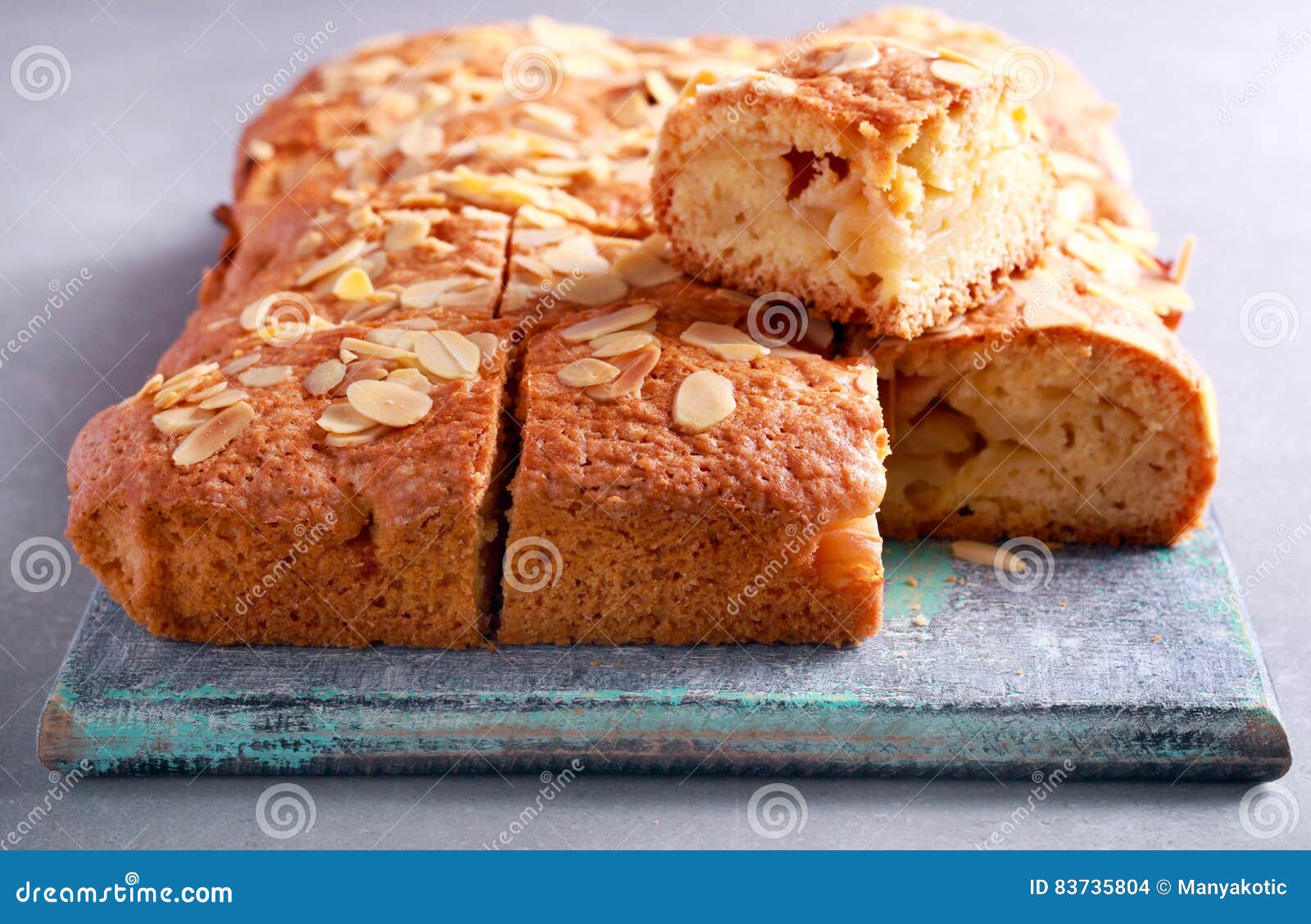 Devonshire Apple Cake, Sliced on Board Stock Photo - Image of filling ...