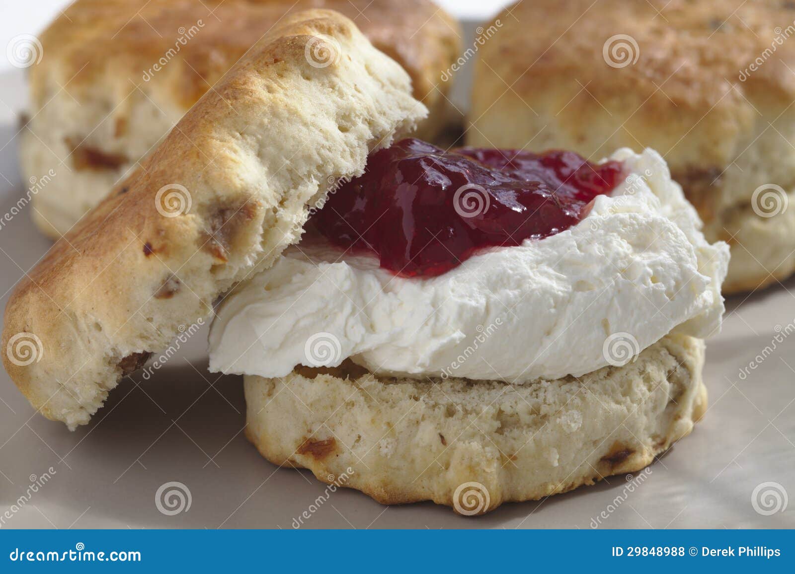 Devon Scone With Clotted Cream On Top Royalty-Free Stock Photo ...