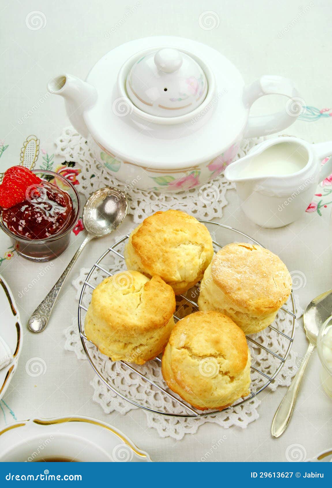Devonshire Tea and Scones stock image. Image of food - 29613627