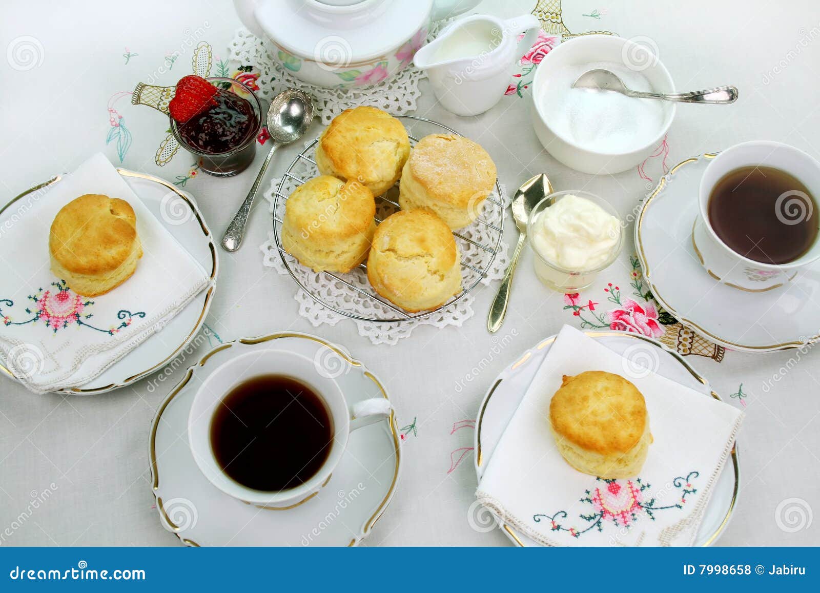 Devonshire Tea and Scones stock photo. Image of snack - 7998658