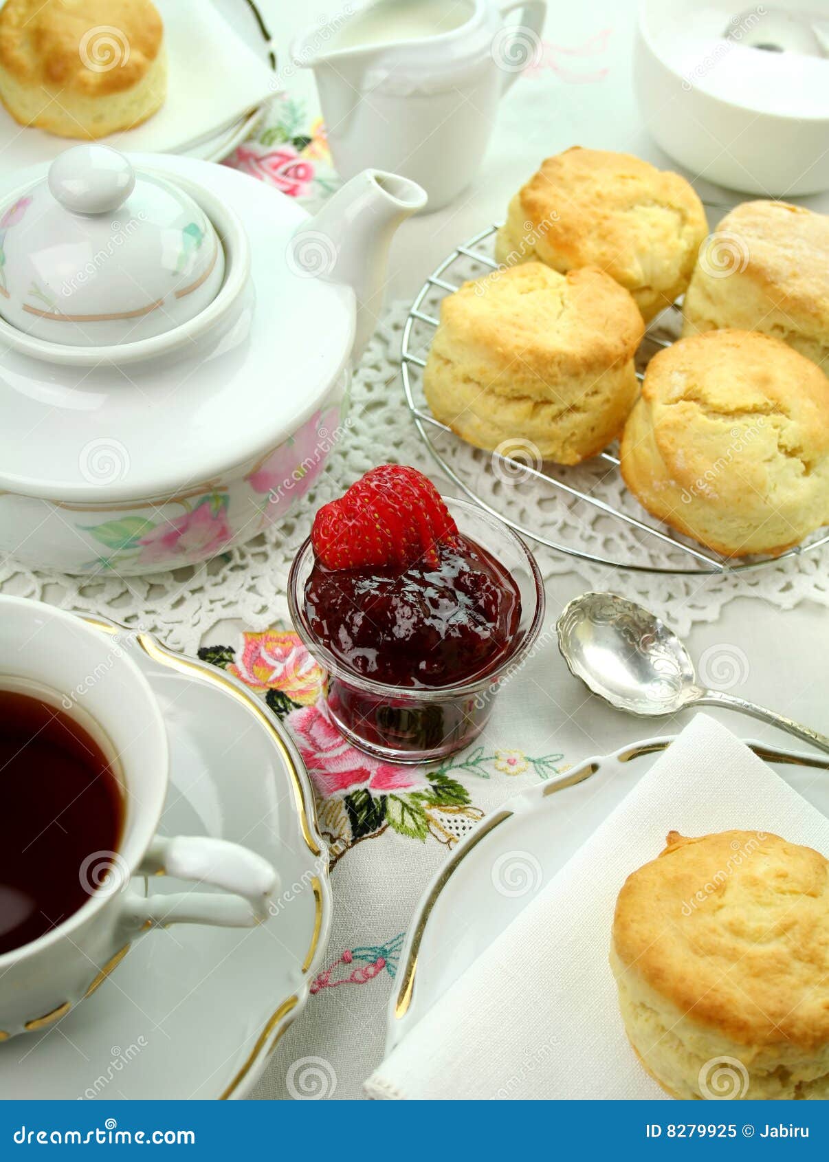 Devonshire Tea and Scones stock image. Image of setting - 8279925