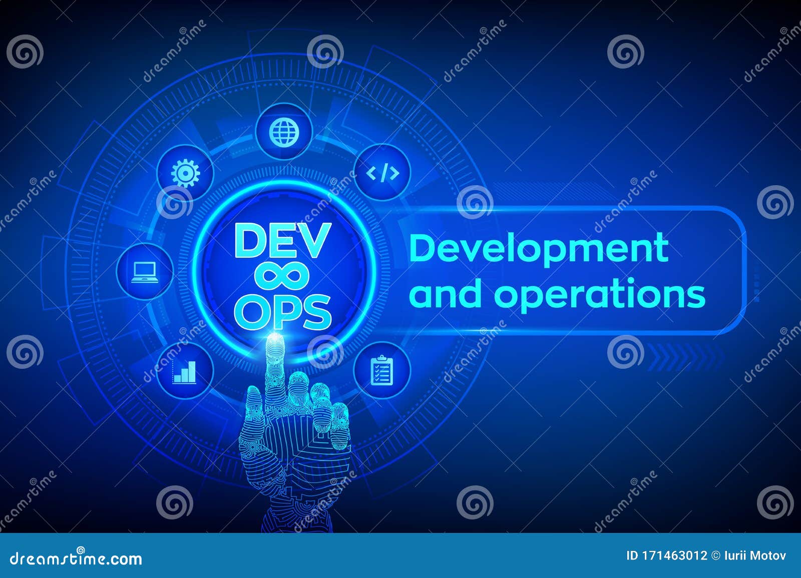 Devops Agile Development And Optimisation Concept On Virtual Screen Software Engineering Stock