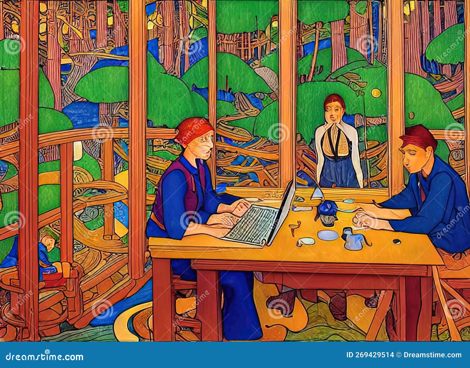 Devops Architect Job Fictional Work Environment. Stock Illustration ...