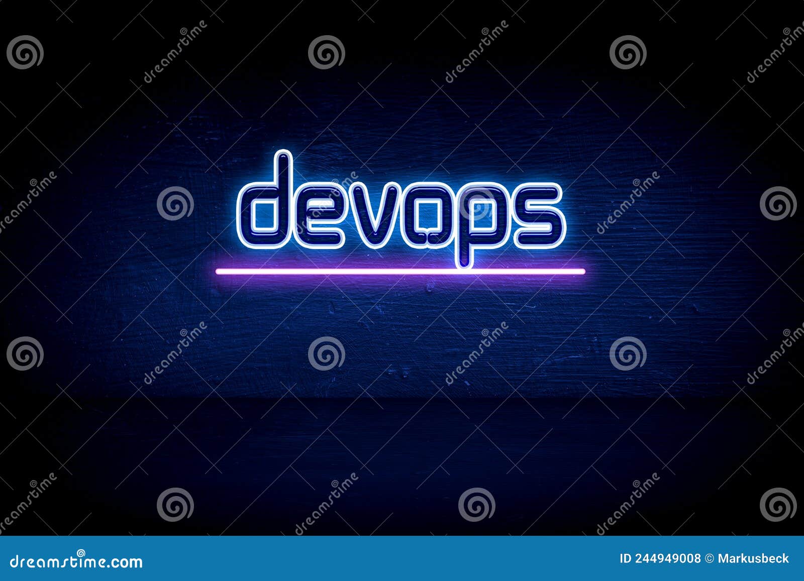 DevOps - Blue Neon Announcement Signboard Stock Photo - Image of neon ...