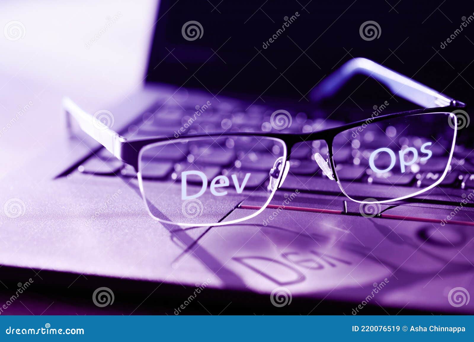 Devops Concept, Dev and Ops Words Printed on Glassesand Operation Teams ...