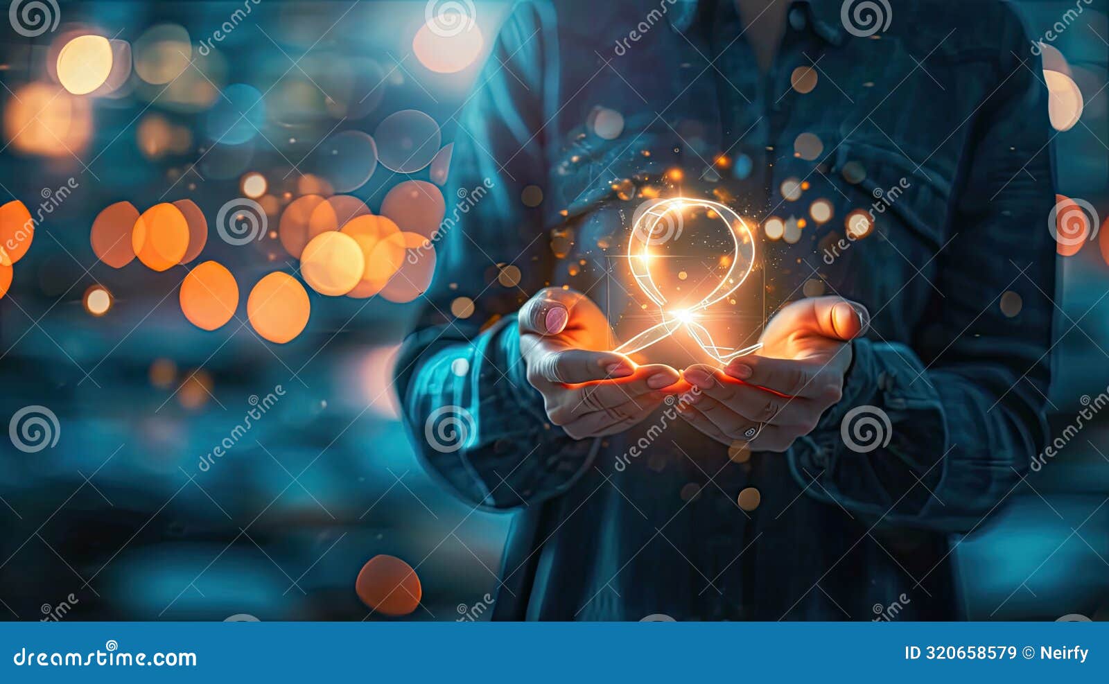 DevOps Concept, an it Engineer Holding the Glowing Devops Symbol ...