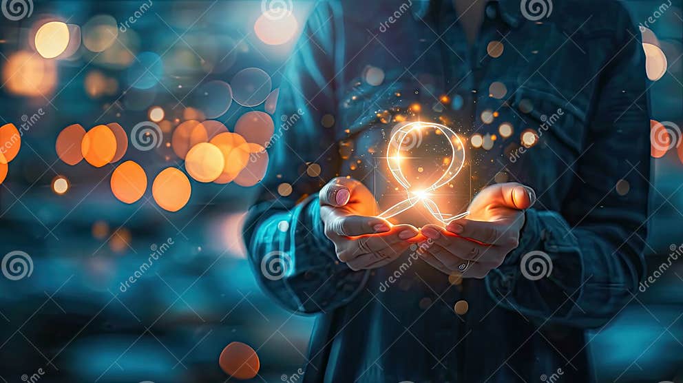 DevOps Concept, an it Engineer Holding the Glowing Devops Symbol ...