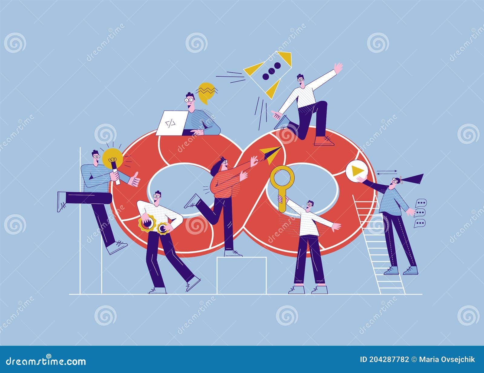 DevOps Symbol Flat Vector Illustration Isolated On Background. Software ...