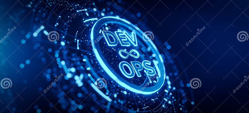 DevOps Dev Ops Software Development Digital Icon Stock Image - Image of ...