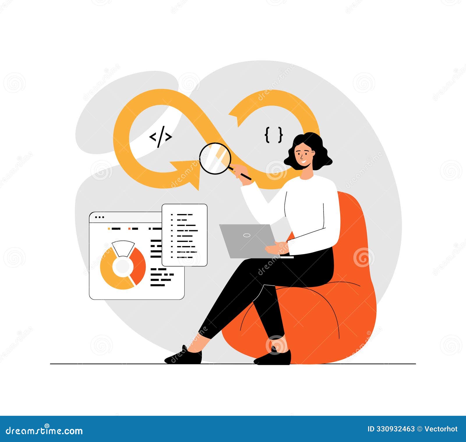 Web Developer Concept Vector For Landing Page. Programmer Constructs ...