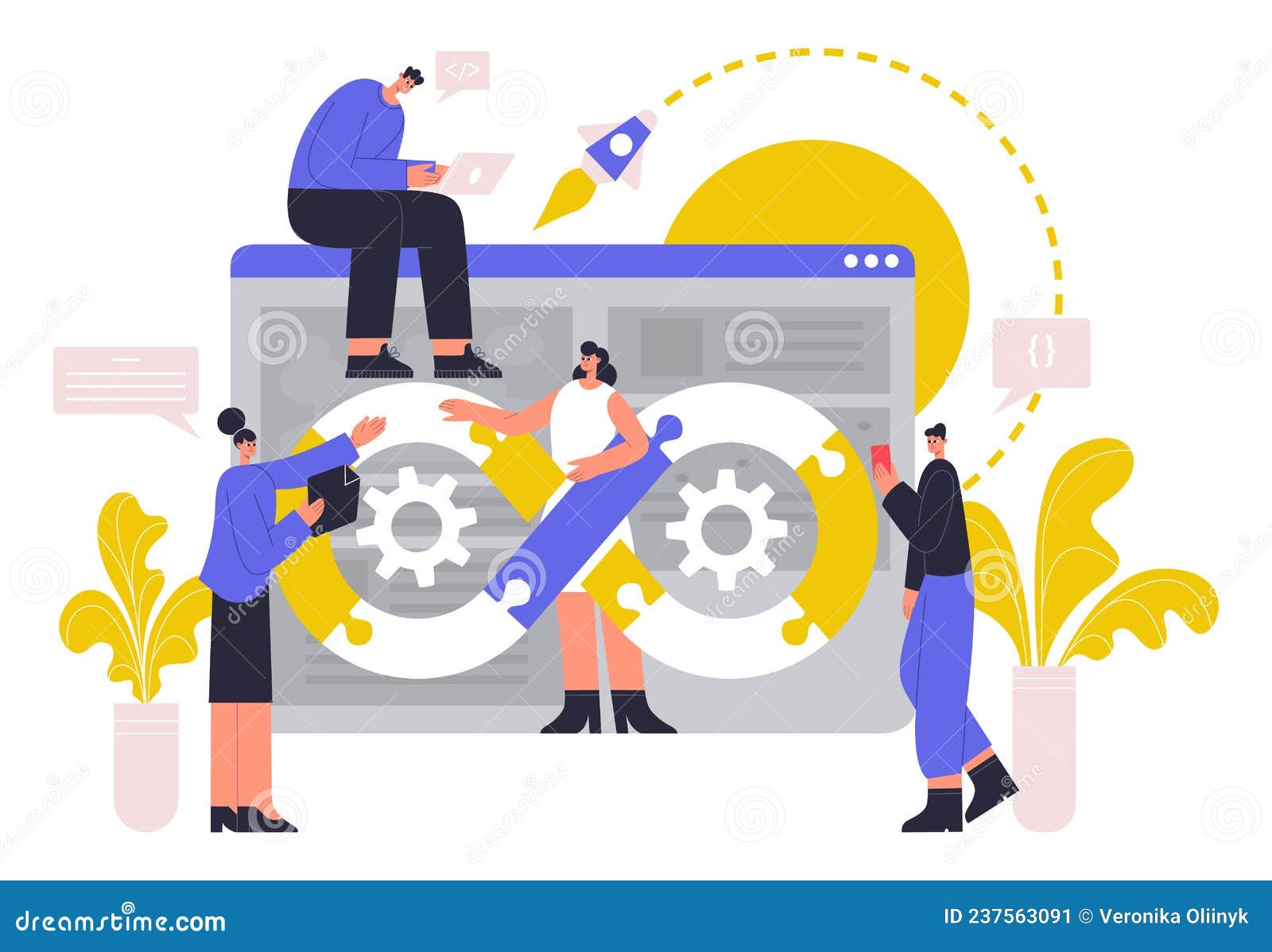 DevOps Developers Characters, Software Delivery Automation Process ...